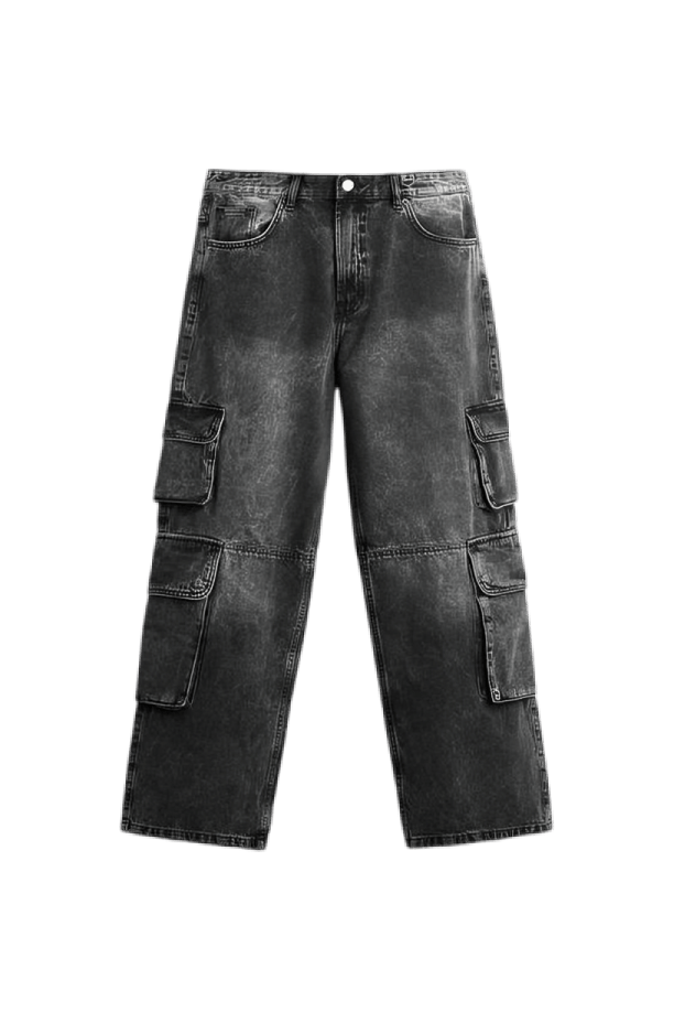 charcoal-washed-denim-utility-cargo-jeans-with-pockets-3071390 ...